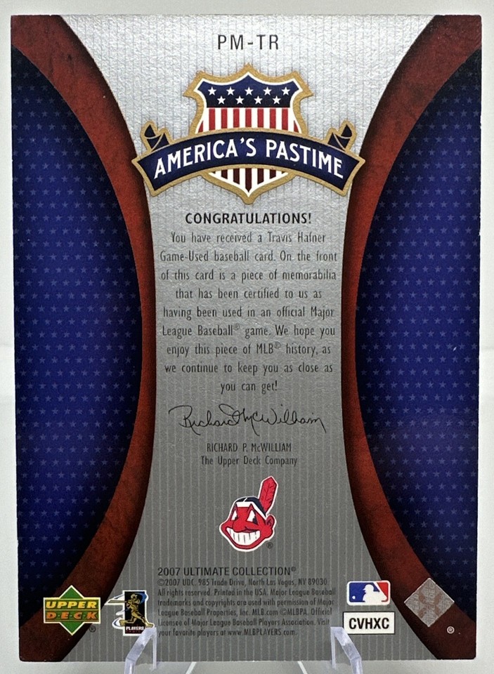 2007 Ultimate Collection TRAVIS HAFNER America's Pastime Game Used ...