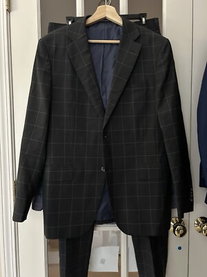 Suitsupply Grey Windowpane Suit 40R | eBay