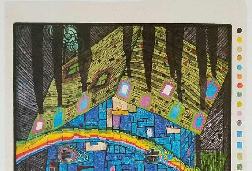 Friedensreich Hundertwasser "River Under The Roof" Mounted offset Litho ...
