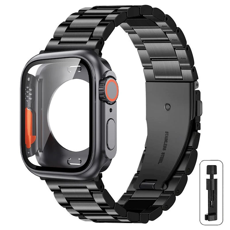 Stainless Steel Band +Case For Apple Watch iWatch 9 8 7 6 5 4 SE 41/40 ...