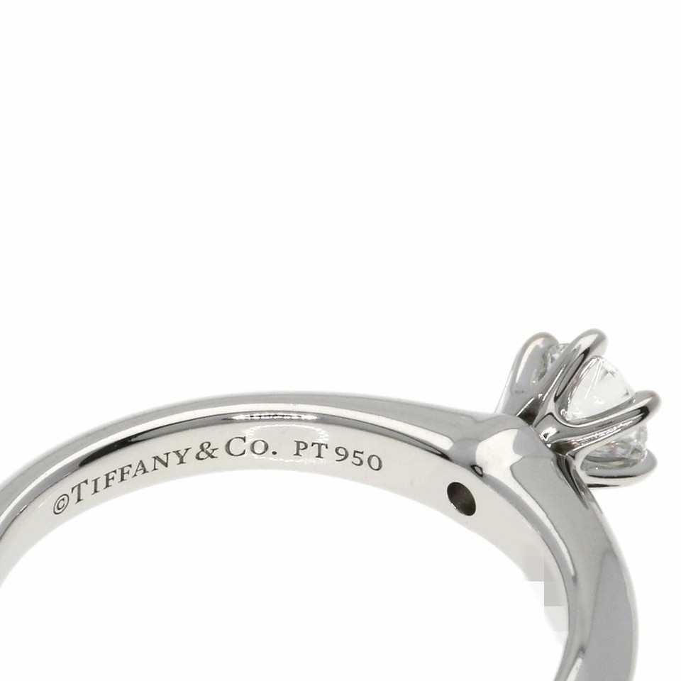 Tiffany PT950 Platinum Diamond Solitaire Ring US 8 Used | eBay