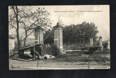 Cpa Port-A-Binson - The Suspended Bridge Over The Marne | eBay