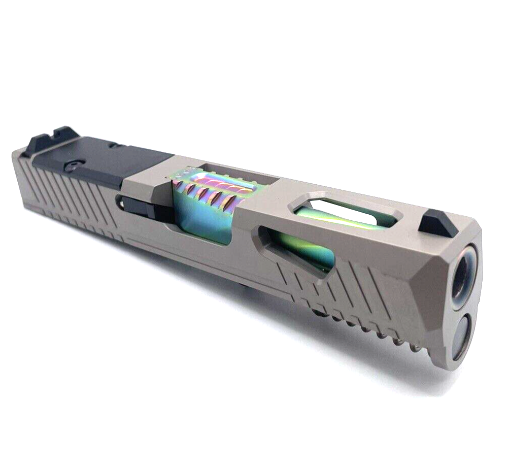 Hight Table Glock 26 G26 Gen 3 Nickel Slide RMR Cut Chameleon Fluted ...