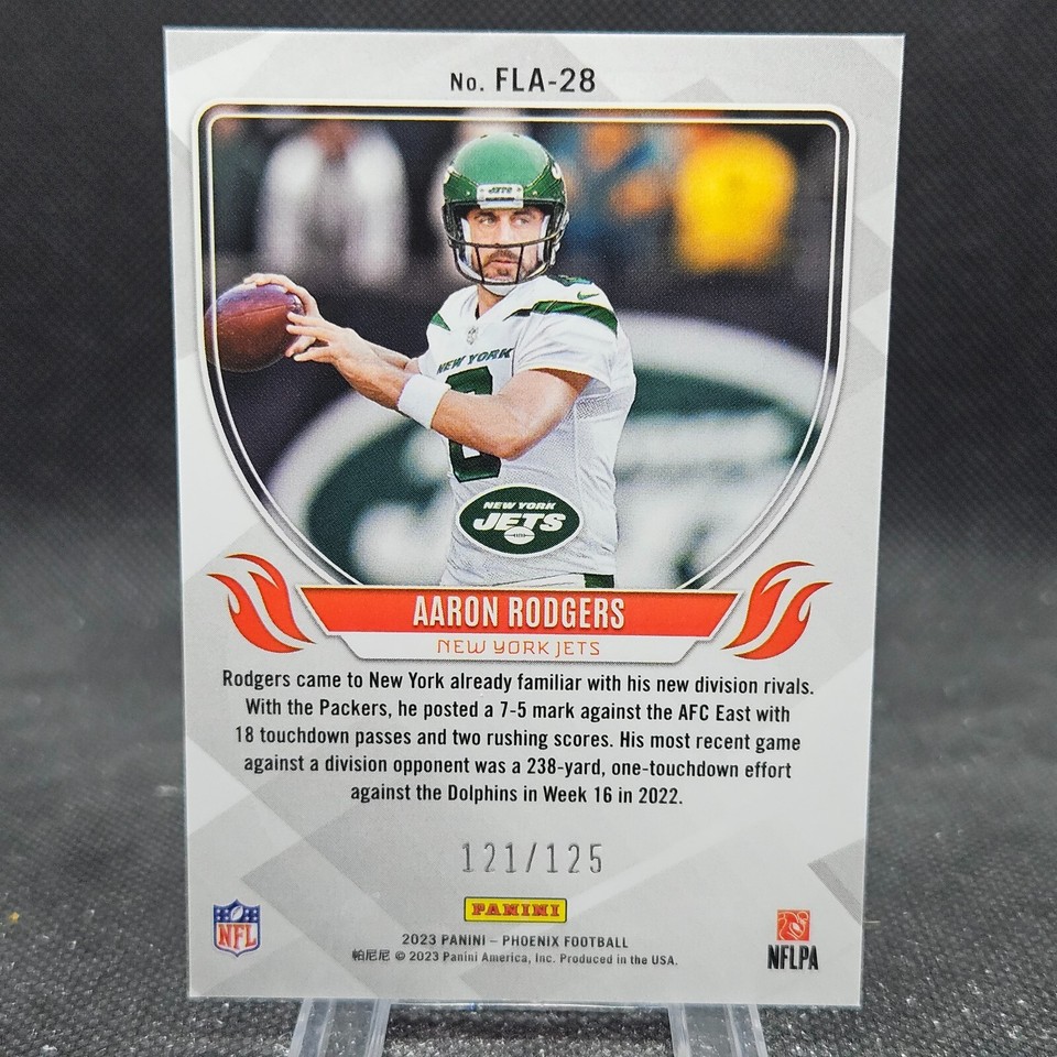 Aaron Rodgers 2023 Phoenix Football Flame Throwers Purple /125 New York ...