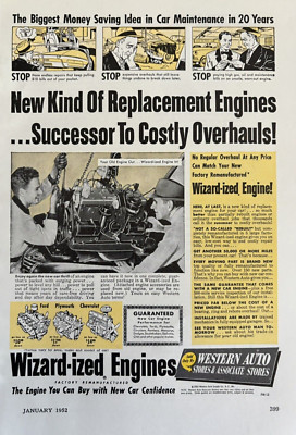 1952 Wizard-ized Engine Western Auto Stores Kansas City Mo Vintage ...