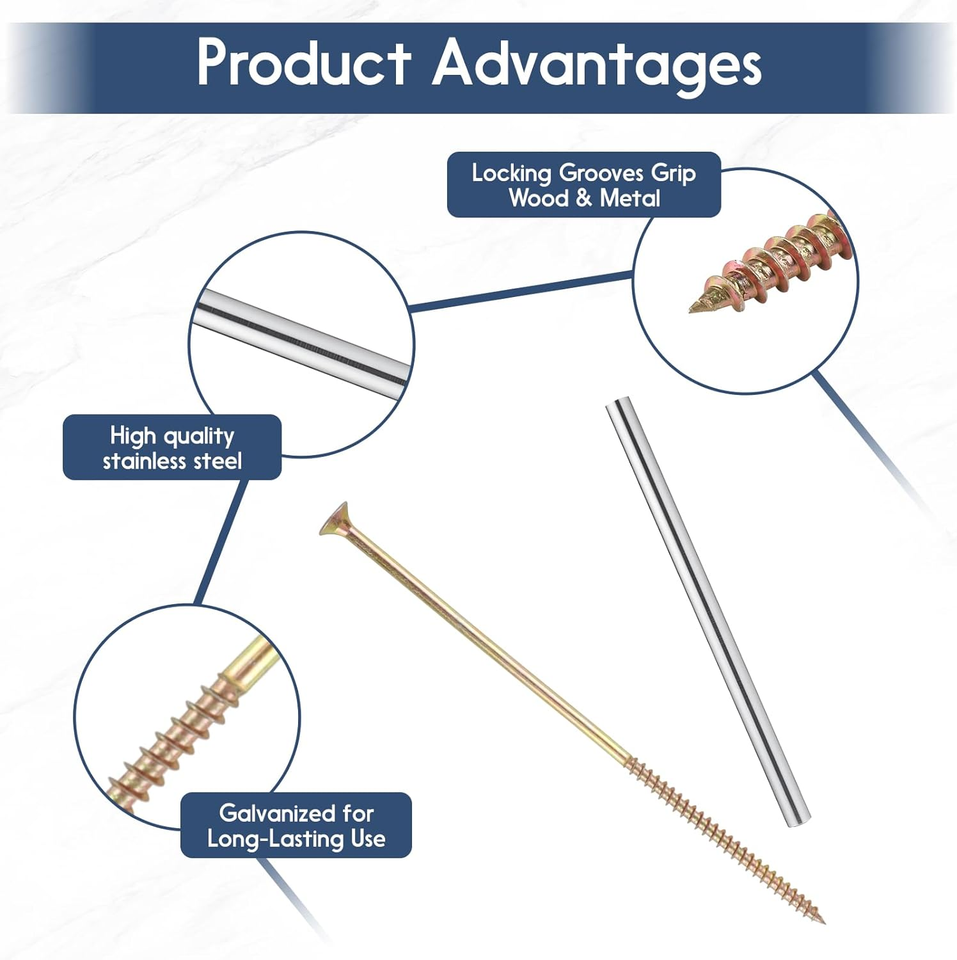 10 Pcs 7'' Gutter Screws with Metal Ferrule Durable Gutter Nails and ...