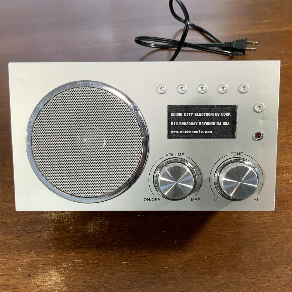 Metro Sonix MS-1010SP High Sense SCA Tuner Radio Silver & Wood Grain ...