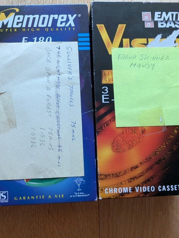 12 x VHS Video Cassette Tapes - TV content from 1990s | eBay UK