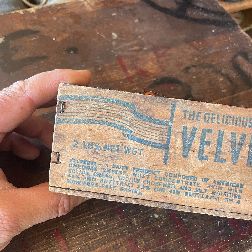 Vintage Wood KRAFT Velveeta Cheese box Crate 2 lb Size Display | eBay