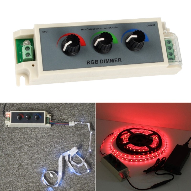 LED Strips Dimmer Knob Controller Switches For Three Channel LED Light ...