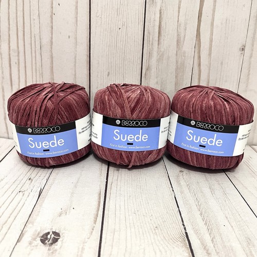 Berroco Suede Made in Italy 100% Nylon Lot of 3 Ribbon Yarn #3719 Dusty ...