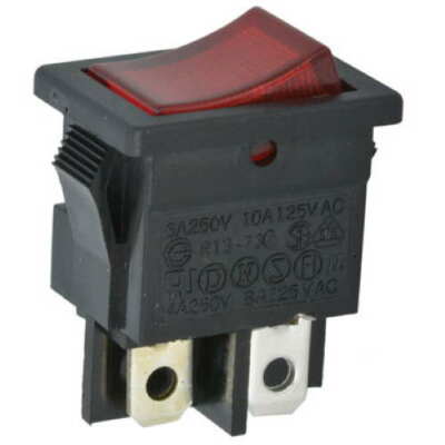 1pc SCI R13-73 DPST ON-OFF RED Illuminated Rocker Switch 6A/250Vac 10A ...