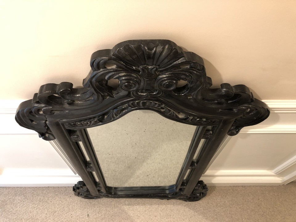 Antique Black Carved French Mirror | eBay UK