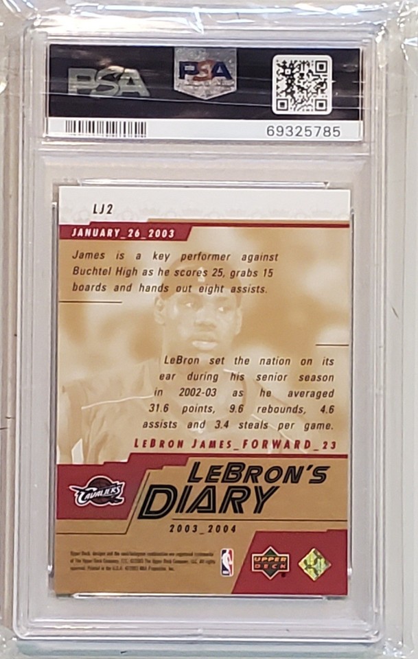 LeBron James - 2003 Upper Deck "LeBron's Diary" PSA Grade 8 Card | eBay