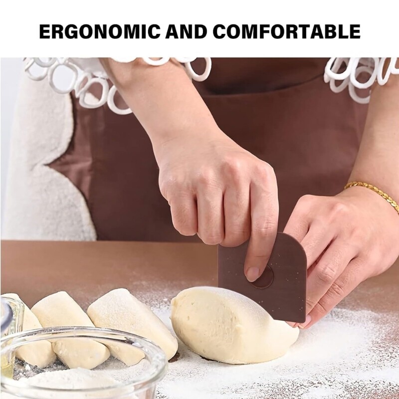 5pcs Dough Scraper Plastic Pastry Choppers Dough Bowl Spatulas Kitchen ...