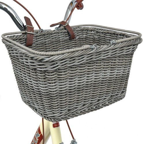 Wicker bike basket, hand-woven, detachable front handlebar basket | eBay