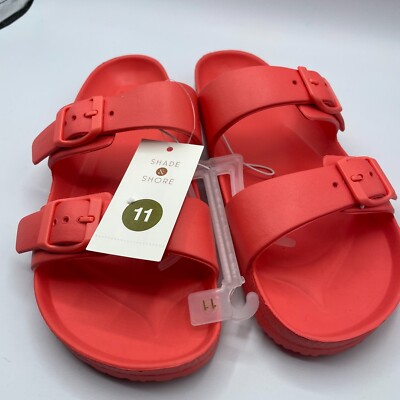 Coral Red Pink Sandals Slides Foam Wild Fable Size 11 Women's | eBay