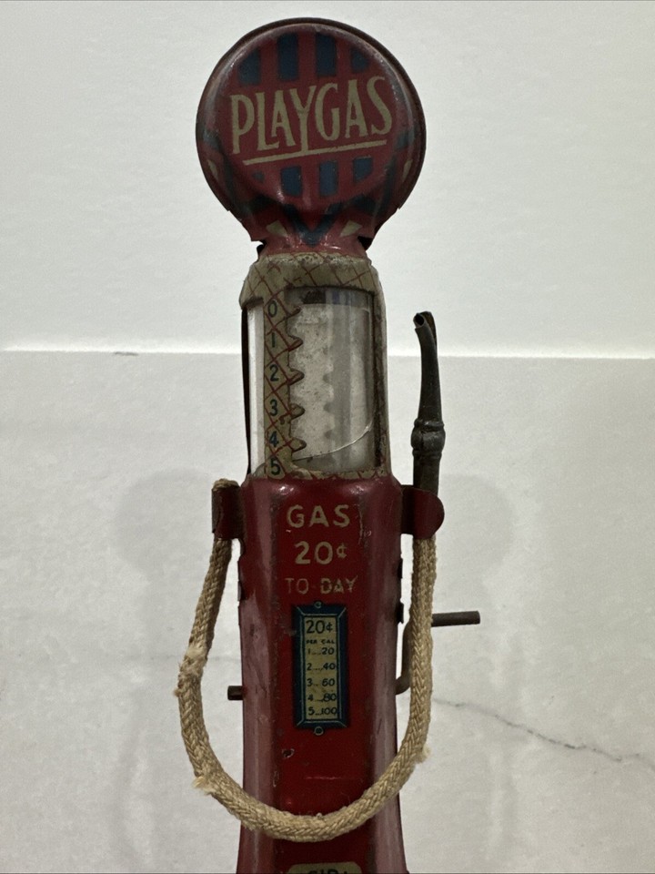 Very Rare Antique 1920'S Mohawk Toys Visible Gas Pump PlayGas Pump 10 1 ...