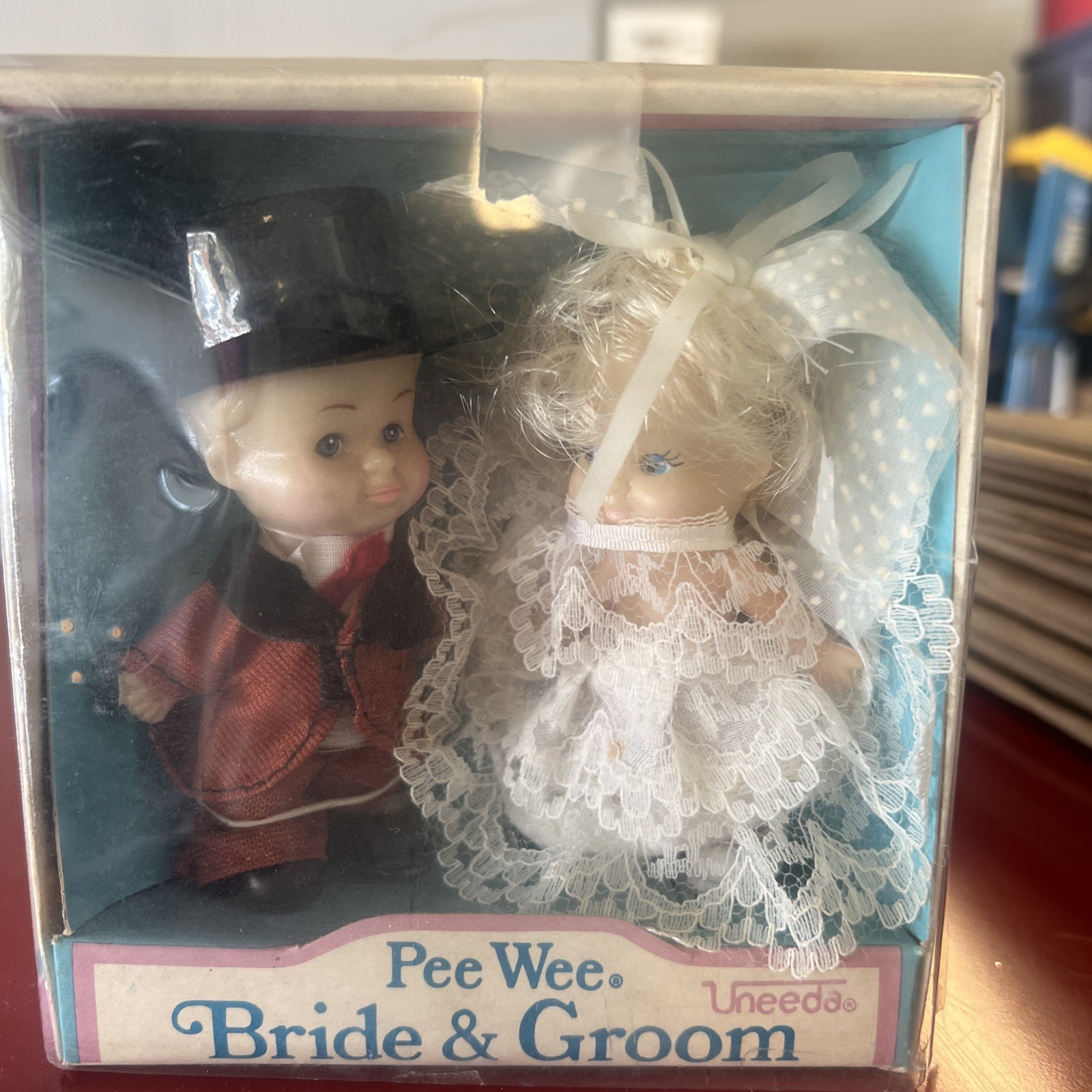 70s Vintage Uneeda Pee Wee Bride & Groom Dolls Rooted Hair 70485 In Box ...
