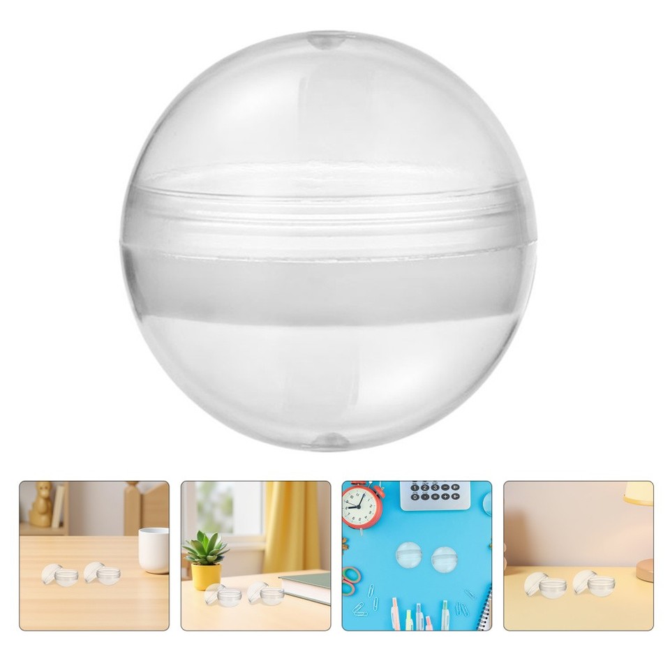 60 Pcs Gumball Capsules Clear Spheres Plastic Machine Toy Empty Round ...