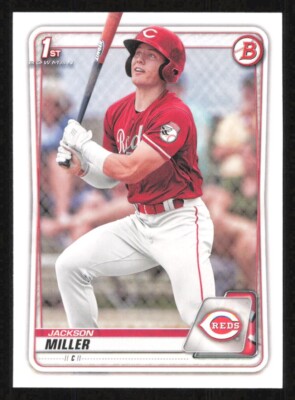 2020 Bowman Draft JACKSON MILLER 1st Year Baseball card CINCINNATI REDS ...