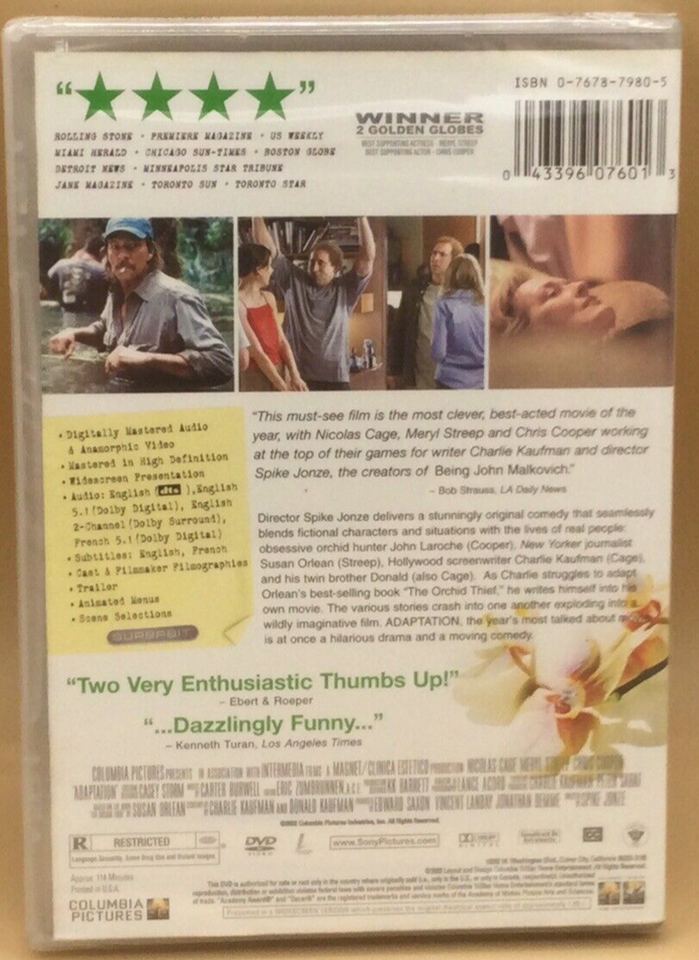 ADAPTATION DVD 2003 NEW SEALED Fast Free Shipping! | eBay