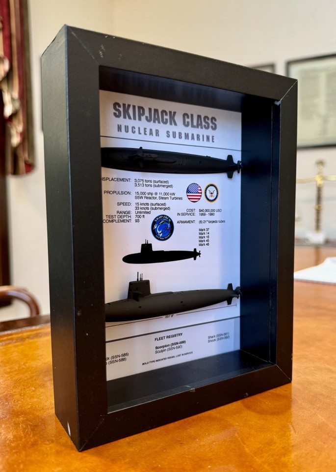 Skipjack Class Submarine Shadow Display Box, 6" x8", Black | eBay