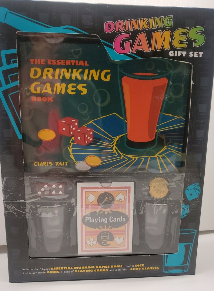 Drinking Games Gift Set with Dice Coins Playing Cards and Shot Glasses ...