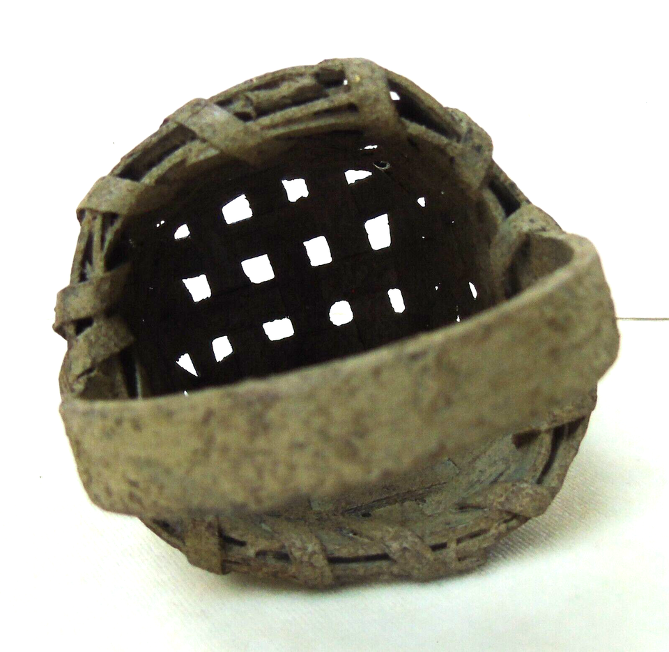 Antique Primitive Miniature Painted Splint Basket Grayish 3 1/2" tall ...