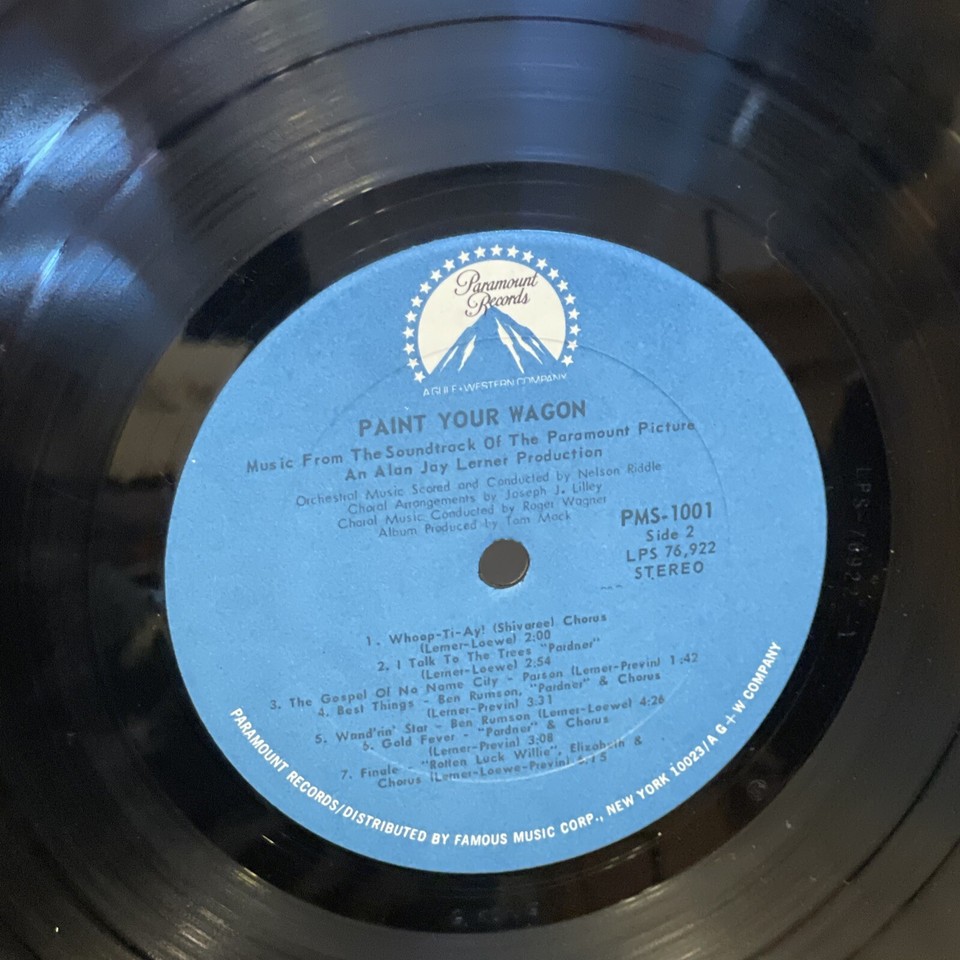 Paint Your Wagon; Music From The Soundtrack (Vinyl, 1972) Paramount PMS ...