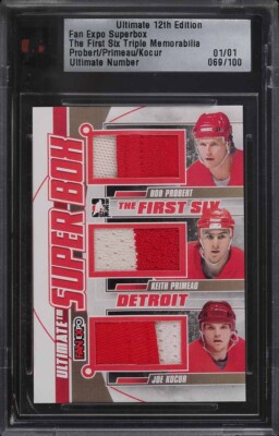 2013 ITG Ultimate Bob Probert Keith Primeau Joe Kocur First Six PATCH 1 ...