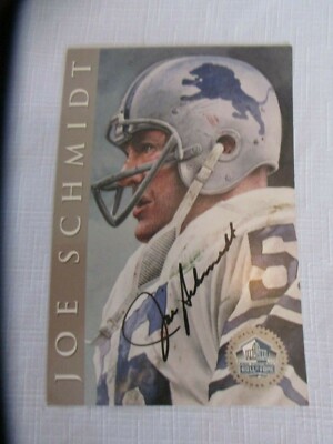 Joe Schmidt Autographed Hall Of Fame Signature Series Cut Auto #655 of ...