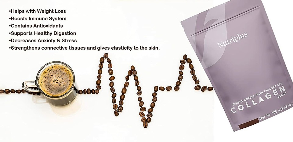 Farmasi Nutriplus Instant Coffee with Chicory & Collagen Blend 100 g./3 ...