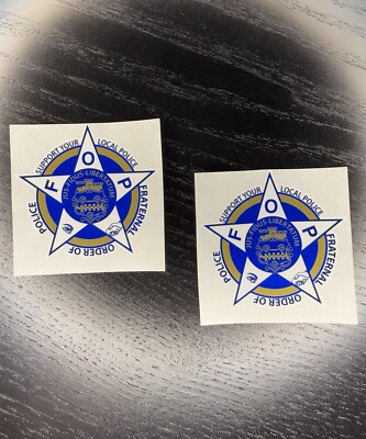 2 Pack - Fraternal Order Of Police Sticker Decal Supporter FOP PBA Blue ...