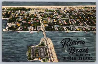 Postcard Riviera Beach FL With It's Singer Island 1961 | eBay