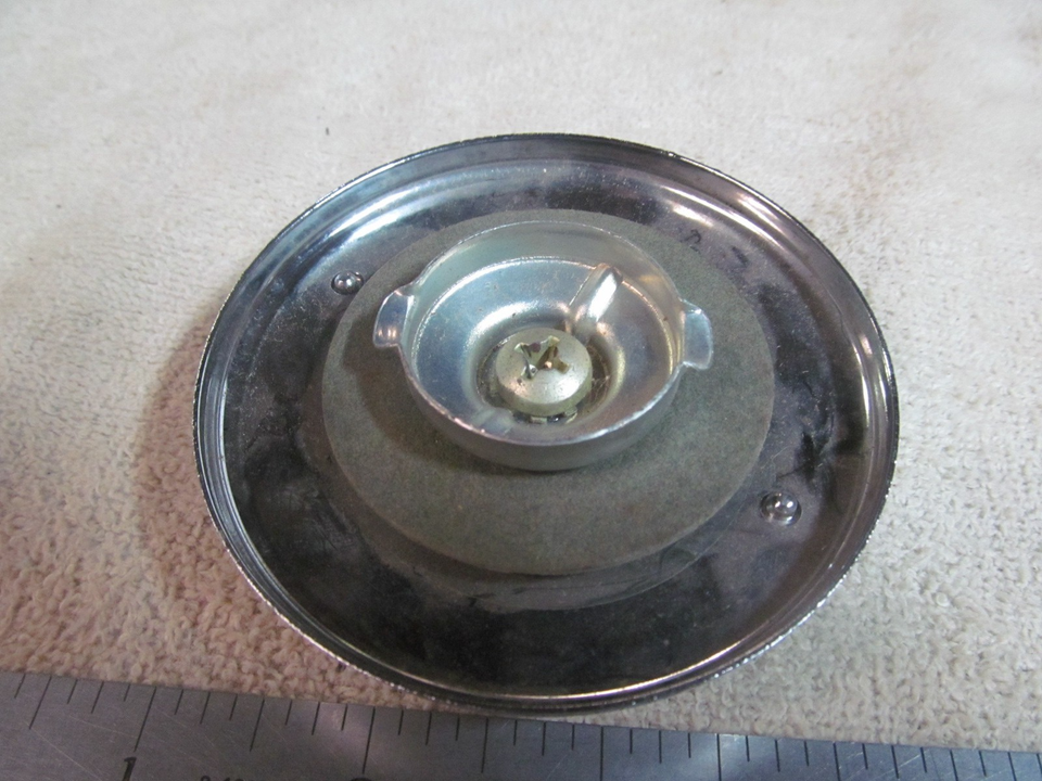 NOS AUTOMOBILE EXTERNAL CHROME GAS CAP, 3-1/4" OUTSIDE DIA. 1-1/8 ...