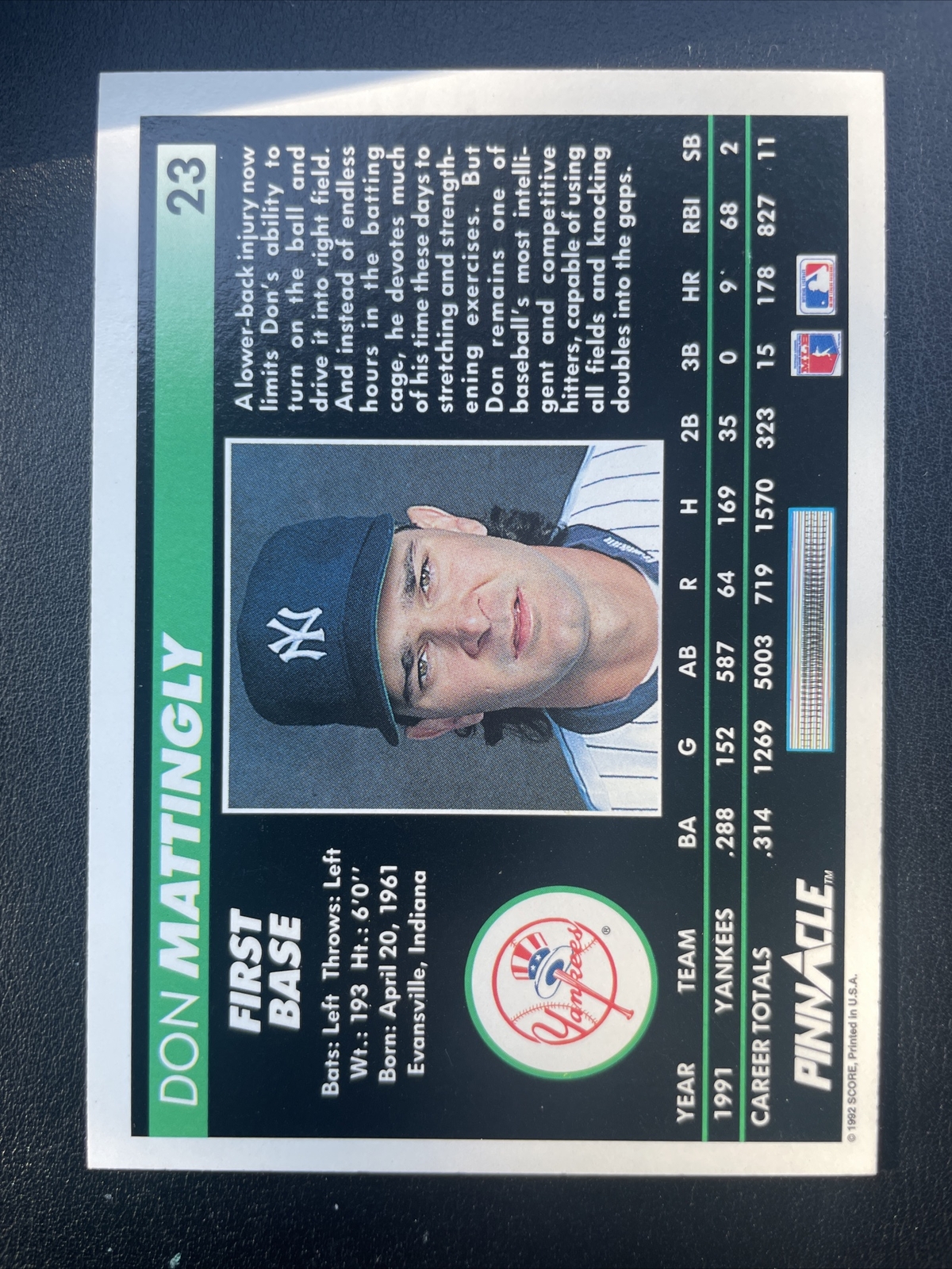 1992 Pinnacle Baseball #23 Don Mattingly | eBay