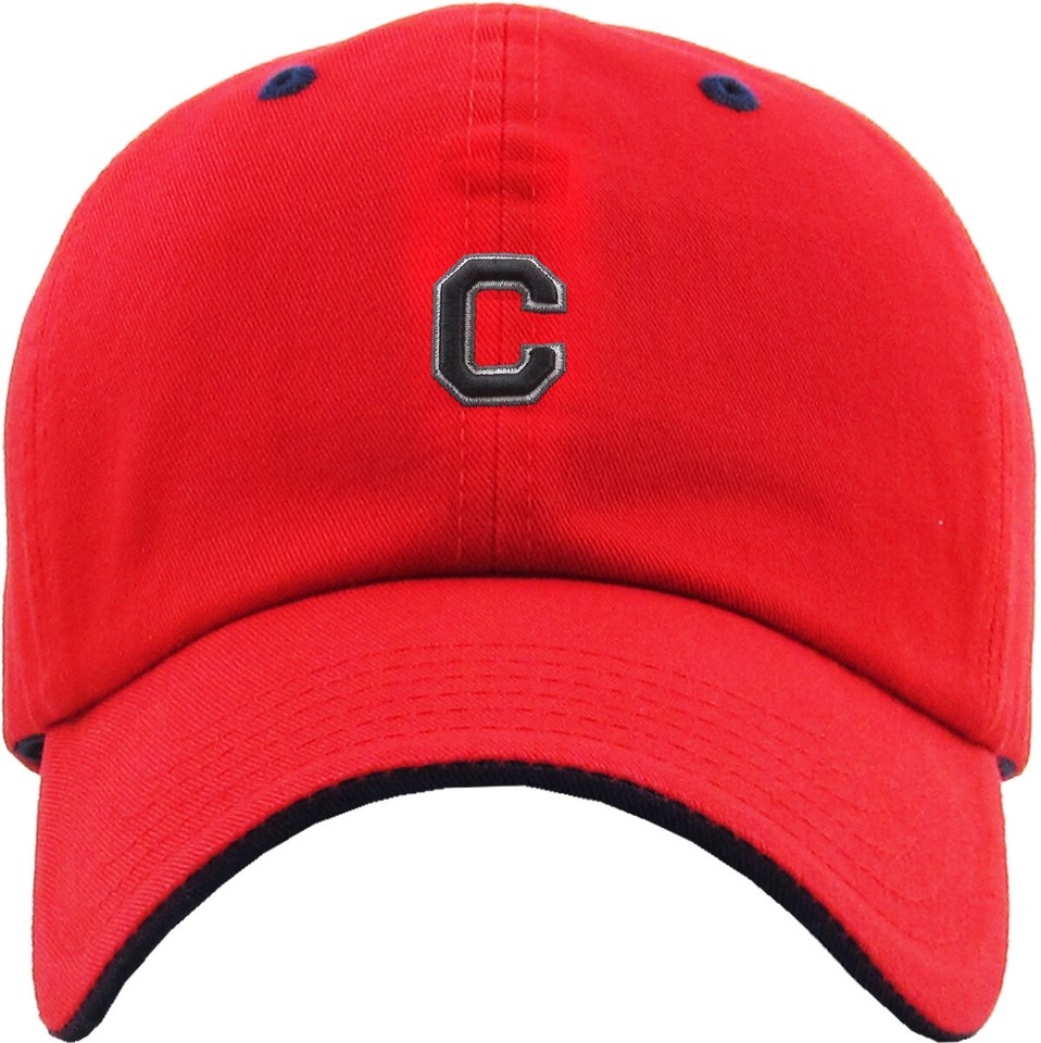 ABC Letter Embroidery INITIAL Red Dad Hat Baseball Cap Adjustable | eBay