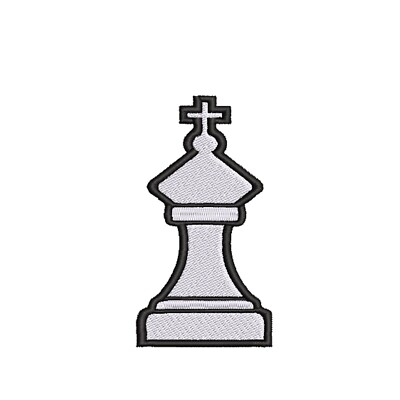 White King Chess Piece Patch Embroidered Iron-on Classic Strategy Game ...
