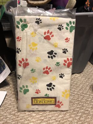 NOS Vtg 90s Disney The Lion King Paw Print Plastic Backed Table Cover ...