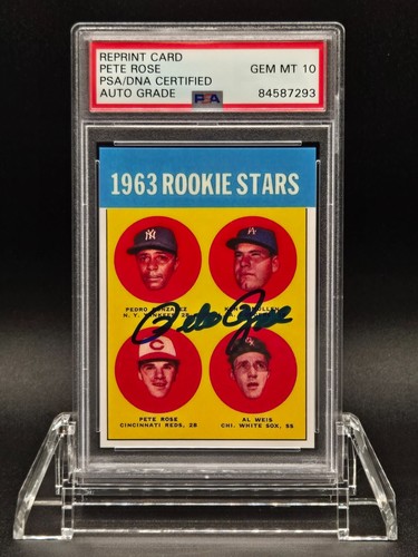 🔥 PETE ROSE Signed PSA/DNA CERTIFIED ️ REPRINT 1963 Rookie Stars PSA 10 ...