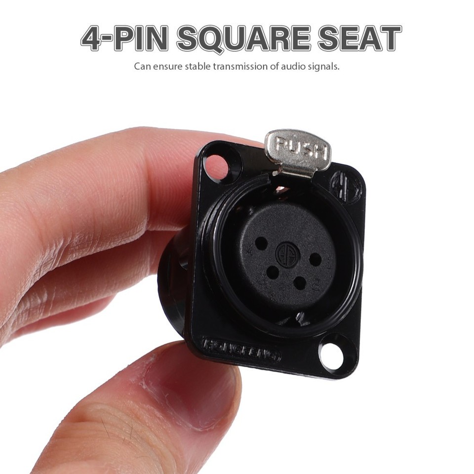 4pcs XLR Interface Audio Speaker Panel Mount 4 Pin XLR Microphone ...