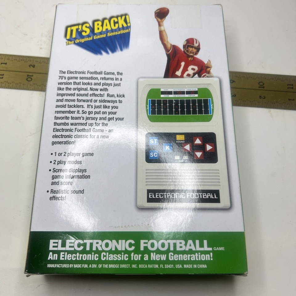 Vintage New Sealed 2014 Mattel Basic Fun Electronic Football Handheld ...