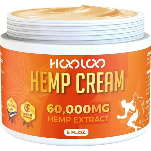 HOOLOO Hemp Cream 60000mg for Muscles Joints Back Lower Back Knees ...