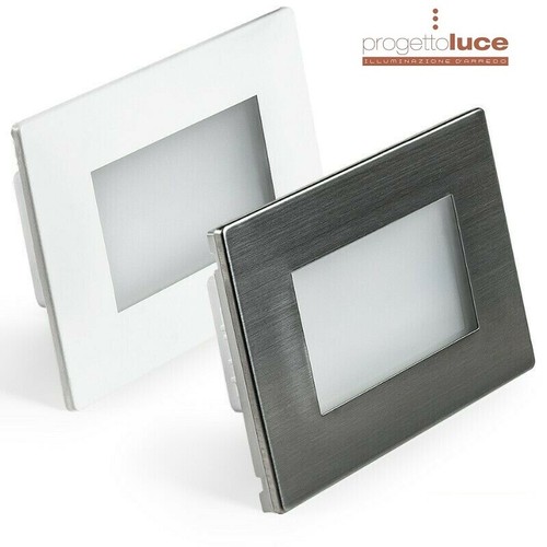 SEGNAPASSO LED 3W RETTANGOLARE PER SCATOLA 503 DA ESTERNO IP65 DOPPIA ...