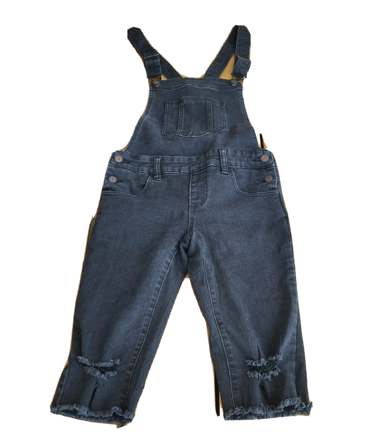 Litz Women's Overall Shorts Black Size S Light Distress Raw Hem ...