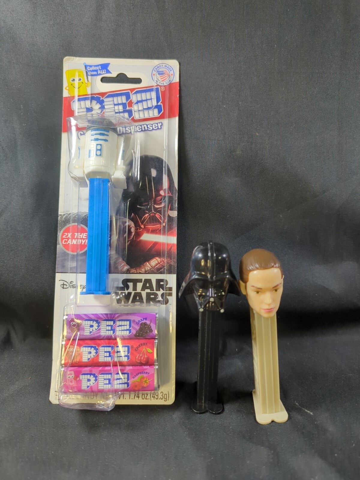 New & Vintage PEZ Star Wars Lot of 3 Dispensers Darth Vader Rey R2-D2 6 ...