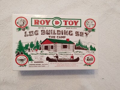 Roy Toy Log Cabin Building Set #9 The Camp Lot Made in Maine USA | eBay