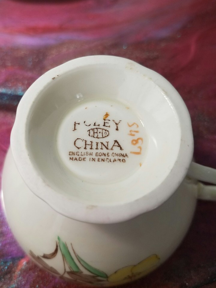 FOLEY CREAM FLORAL CUP SAUCER SET CHINA FLOWERS #5487 | eBay
