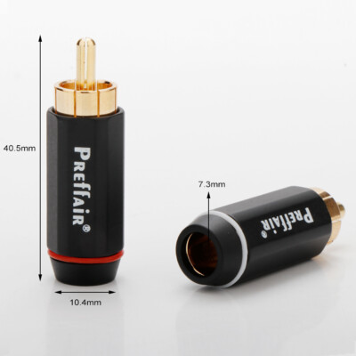 4PCS Gold Plated RCA Plugs Audio Connector HiFi Signal Cables Male ...